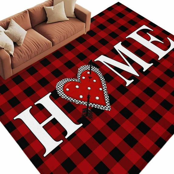 8'x10'Large Area Rugs Happy Valentine's Day Washable Area Rugs Non-Slip ...