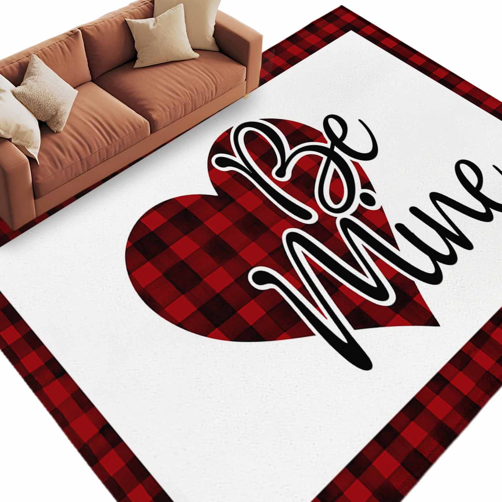 8'x10'Large Area Rugs Valentine's Love Heart, Washable Area Rugs Non ...