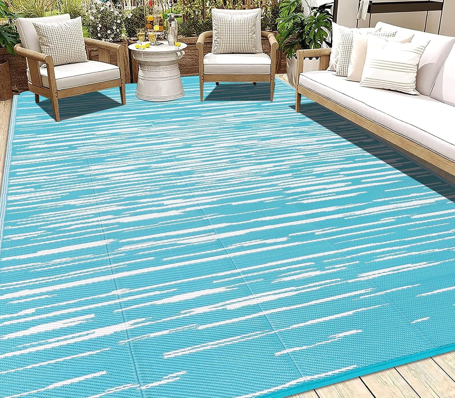 8'x10' Outdoor Rugs, MJIAexp Large RV Outdoor Mat, Reversible Outdoor ...
