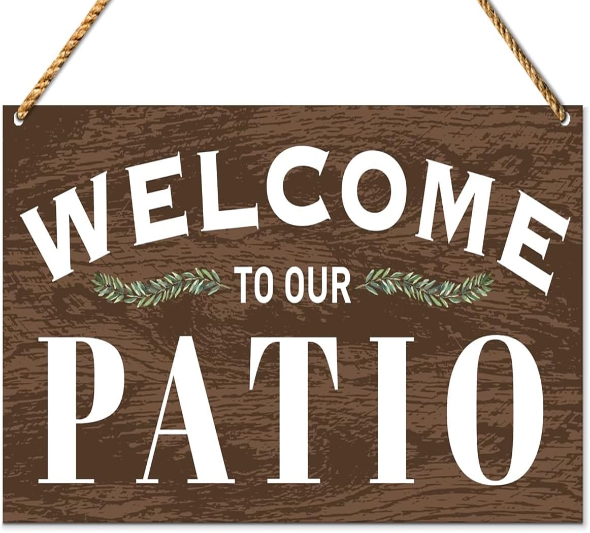 8"x10" Welcome to Our Patio Wood Sign Decor, Welcome Sign for Patio ...