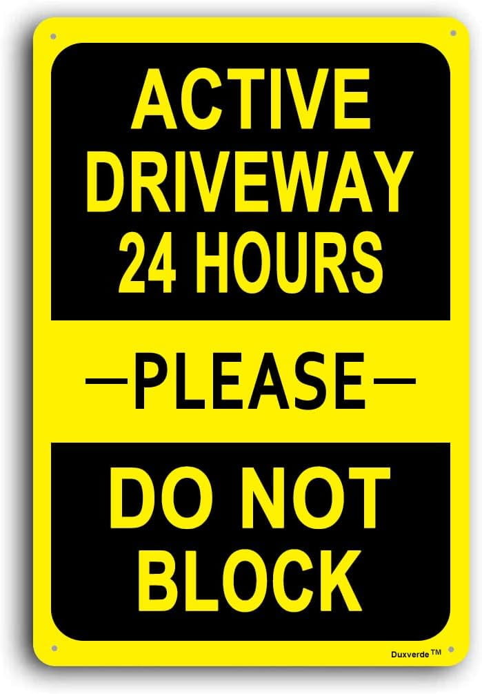 8"x12" Aluminum Driveway Sign, Active Driveway 24 Hours Please Don't ...