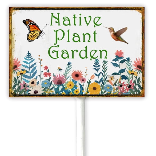 8"x12" Aluminum Outdoor Signs, Vintage Native Plant Garden Sign ...