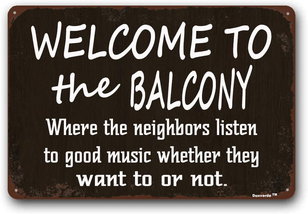 8"x12" Aluminum Sign, Vintage Welcome to the Balcony Sign, Backyard Bar ...