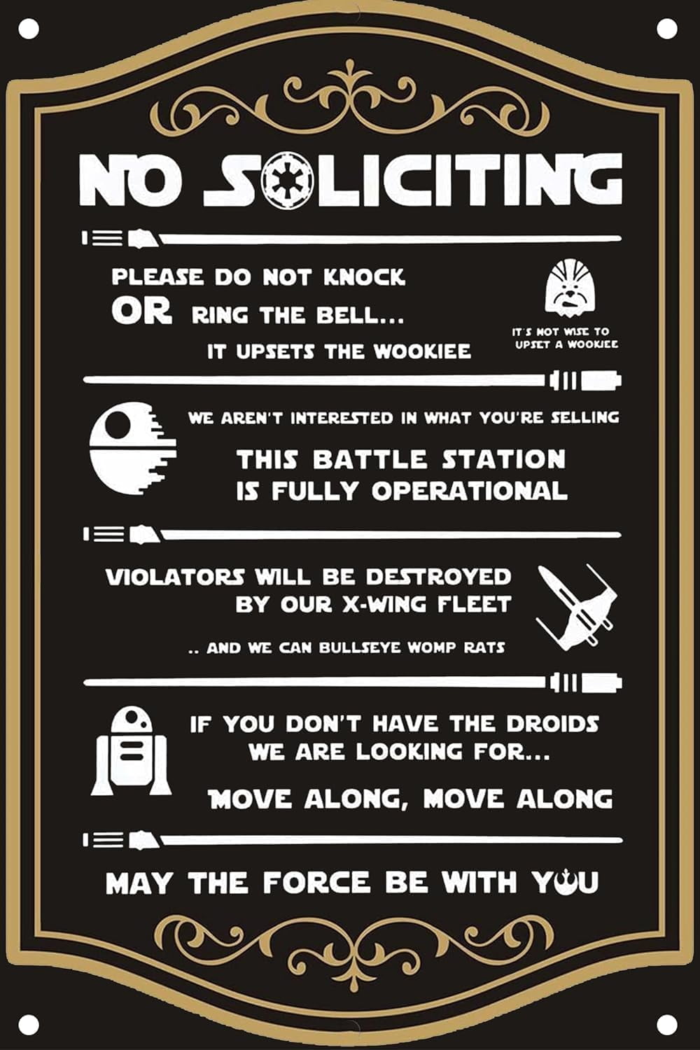 8"x12" Funny No Soliciting Signs for House Retro No Soliciting Tin Sign ...