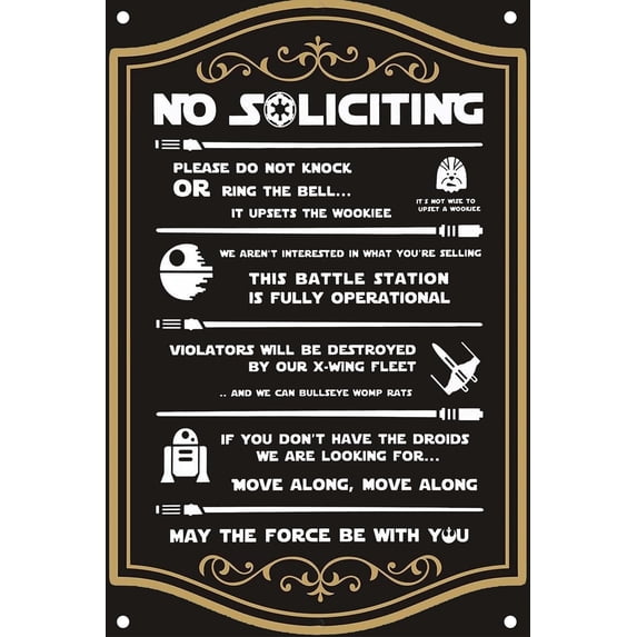 8"x12" Funny No Soliciting Signs for House Retro No Soliciting Tin Sign ...
