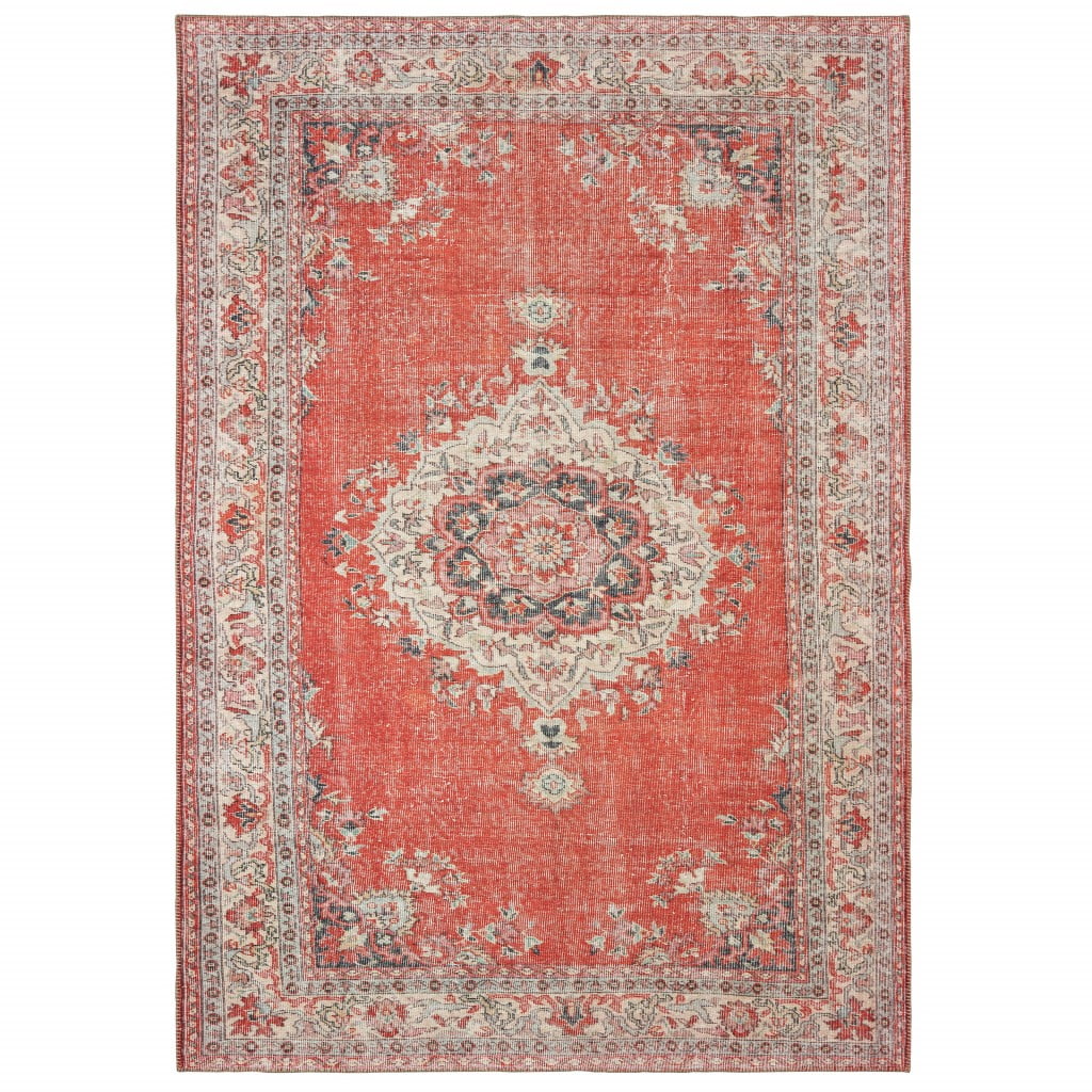 8â€™x12â€™ Red and Gray Oriental Area Rug - Walmart.com