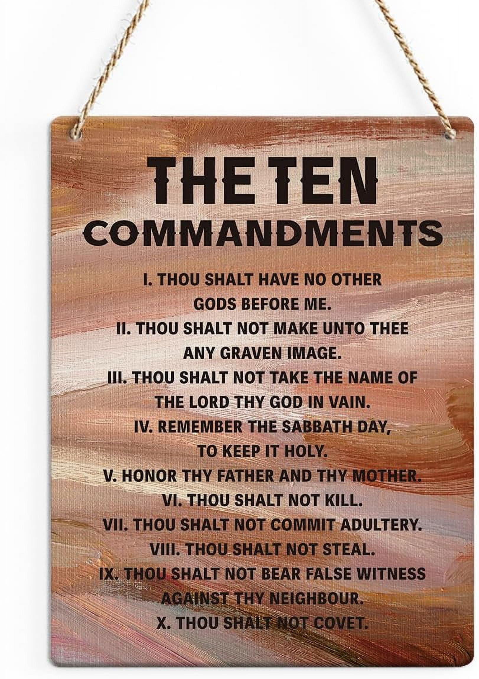 8"x12" The Ten Commandments Inspirational Wall Art Christian Bible ...