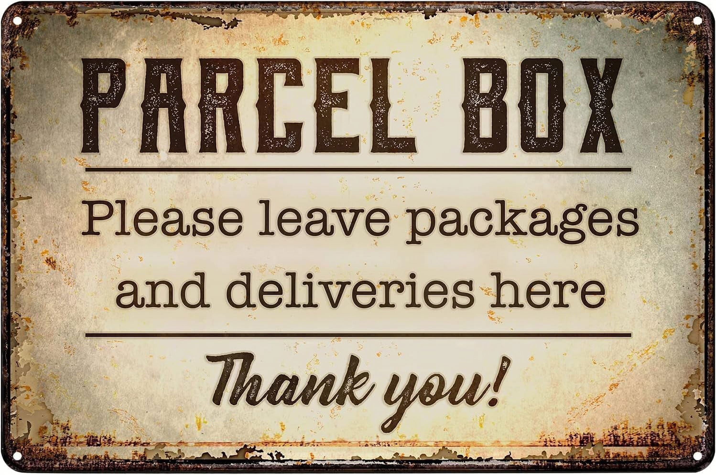 8"x12" Vintage Metal Signs Mail Parcel Box Tin Sign Notice Leave ...