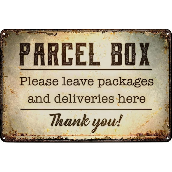 8"x12" Vintage Metal Signs Mail Parcel Box Tin Sign Notice Leave ...
