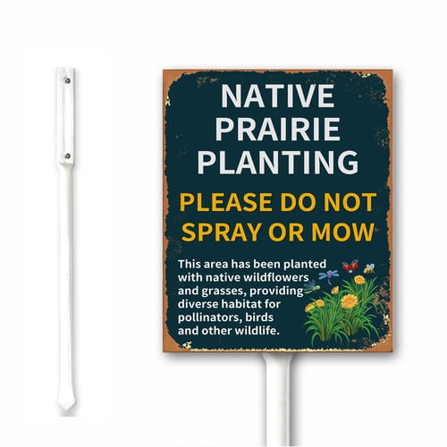 8"x12" Vintage Native Prairie Planting Yard Sign With Stake, Native ...