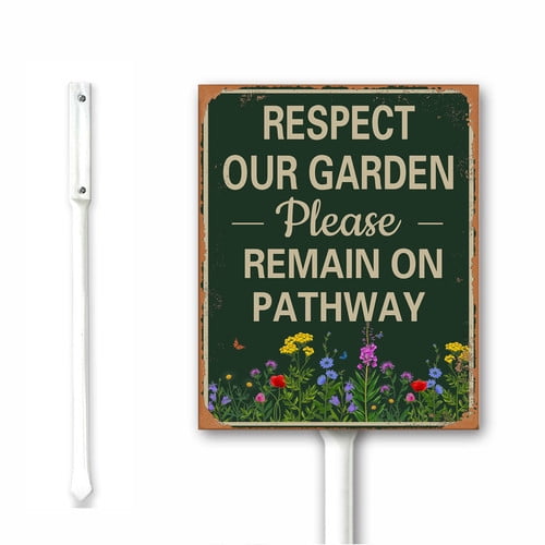 8"x12" Vintage Respect Our Garden Please Remain On Pathway Metal Sign ...