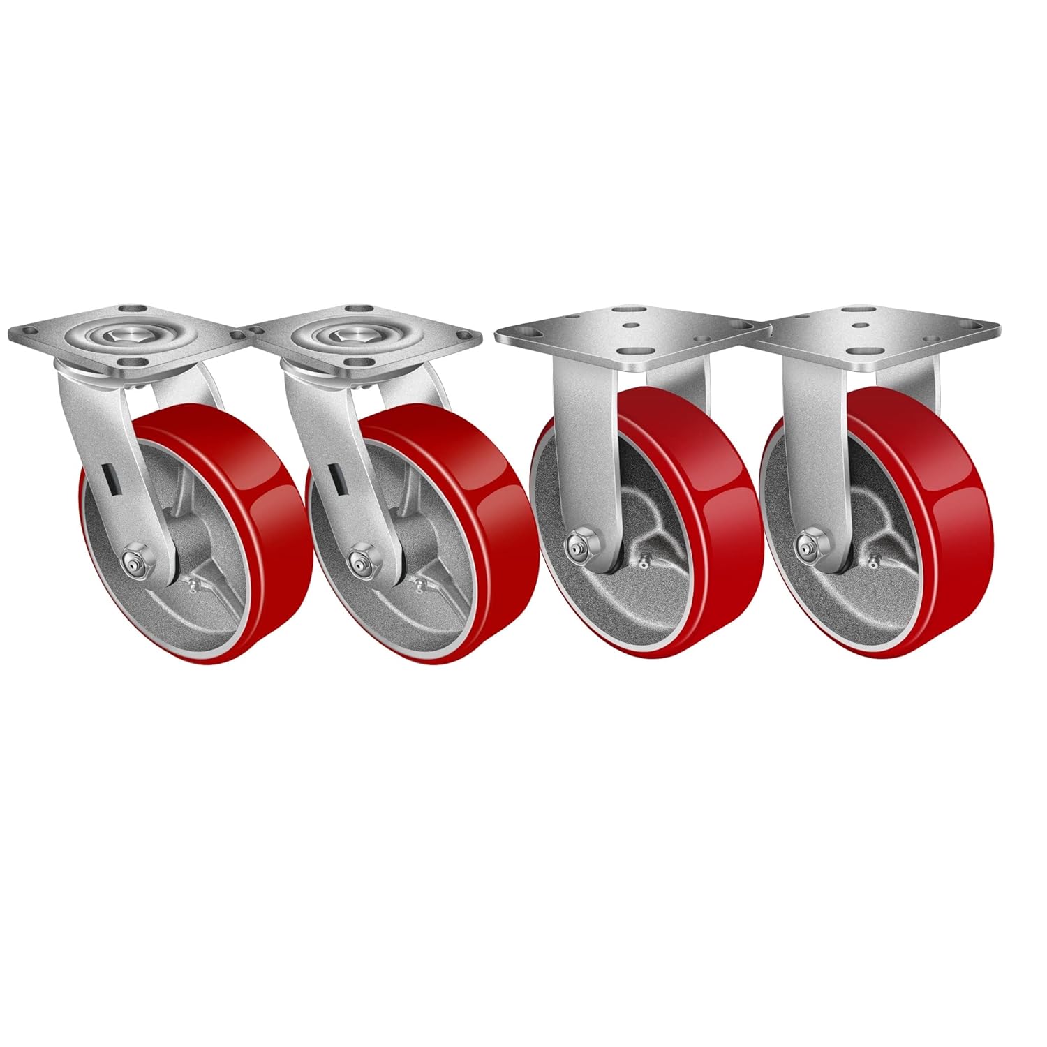 8"x2" Industrial Casters- Heavy Duty casters,Polyurethane Casters Wheel ...