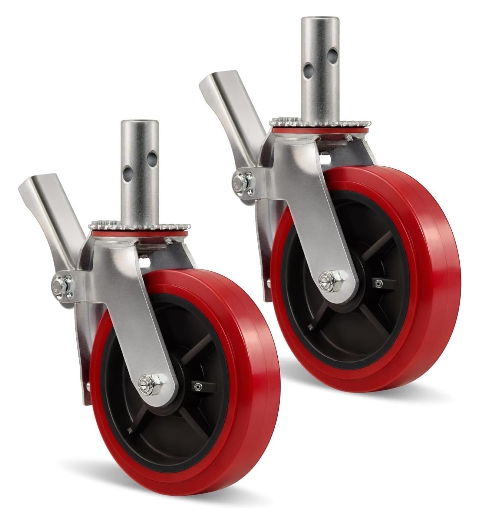 8"x2" Scaffolding Wheels, Polyurethane on Polypropylene Casters Stem ...