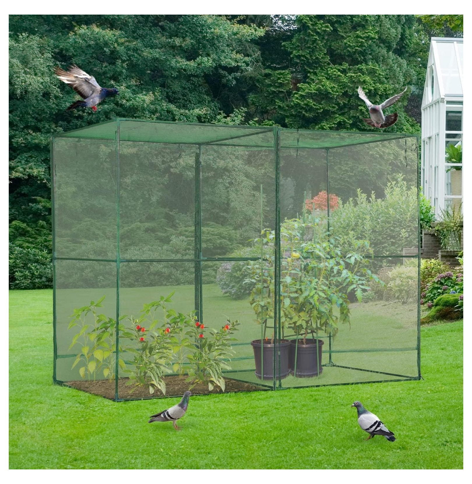 8'x4'x6' Crop Cage Plant Protection Netting Tent with Zippers for ...