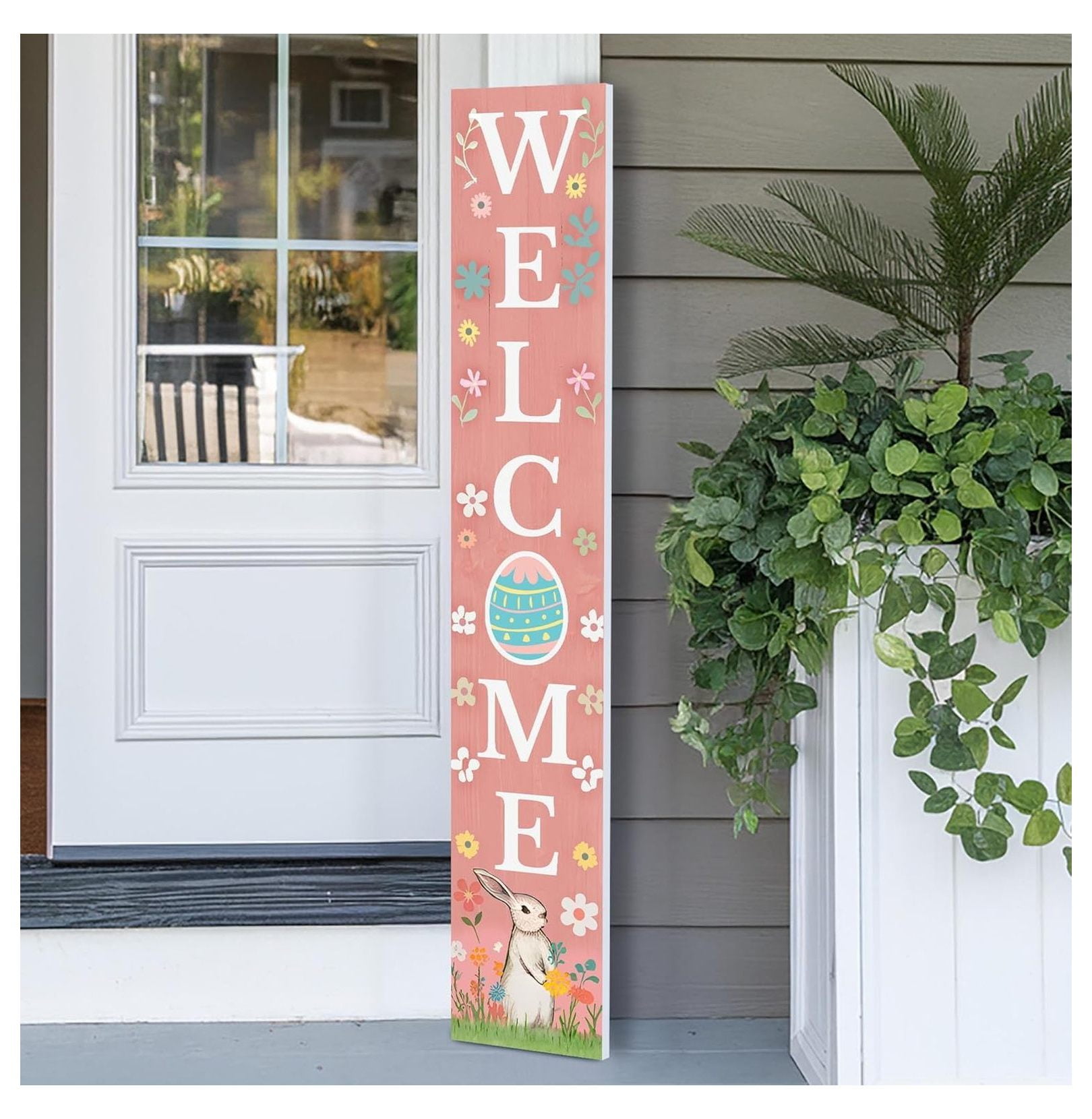 8"x48" Easter Welcome Sign for Front Door, Happy Easter Sign for Front ...