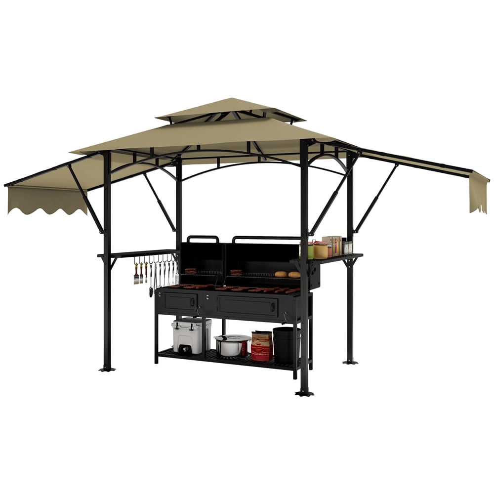 8'x5' Premium Grill Gazebo - Waterproof Double-Layer BBQ Canopy with ...