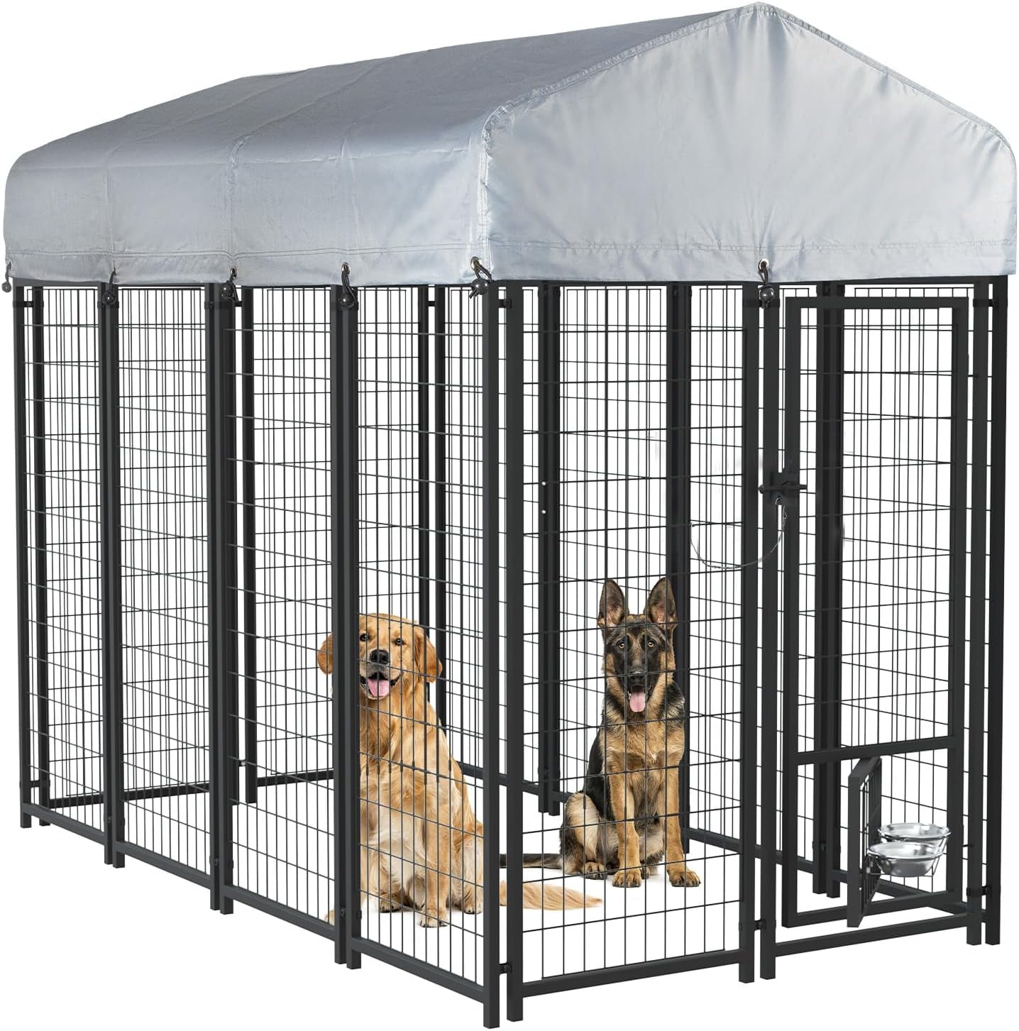 8'x6'x4' Galvanized Steel Dog Kennel - Heavy-Duty Outdoor Pet Playpen ...