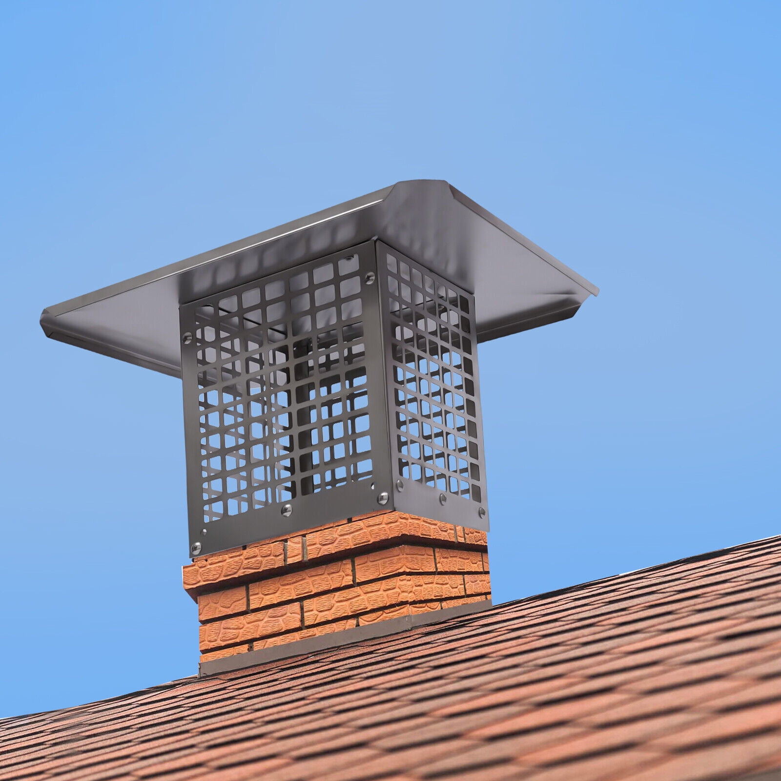 8"x8" Adjustable Outdoor Chimney Cap Flue Cap Metal Fireplace Chimney ...
