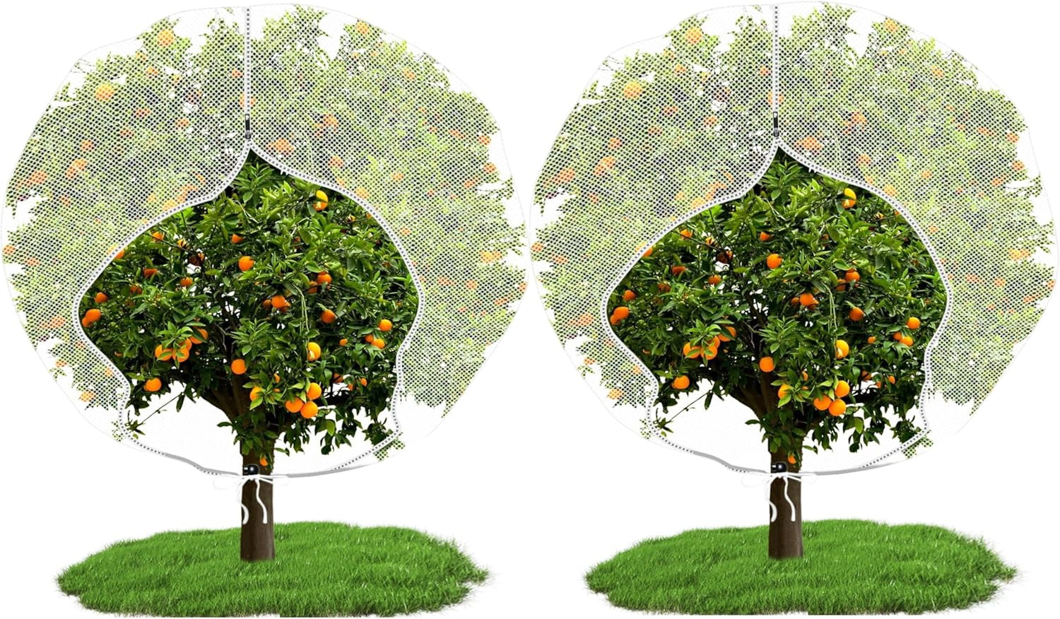 8'x8' Large Fruit Tree Netting for Squirrels and Birds with Zipper, 2PC ...