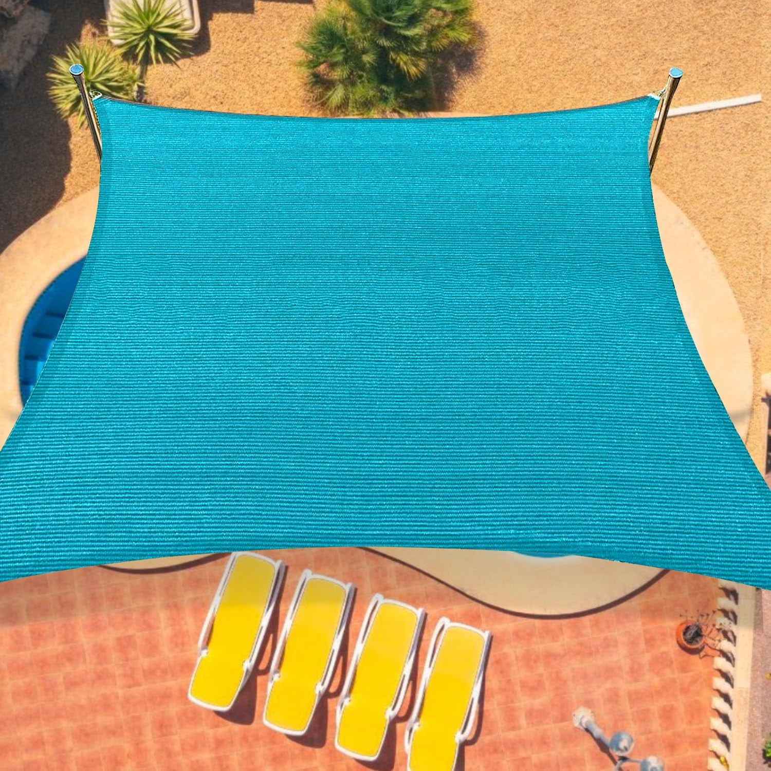 8'x8' Sun Shade Sail Curved Commercial Outdoor Shade Cover Turquoise ...