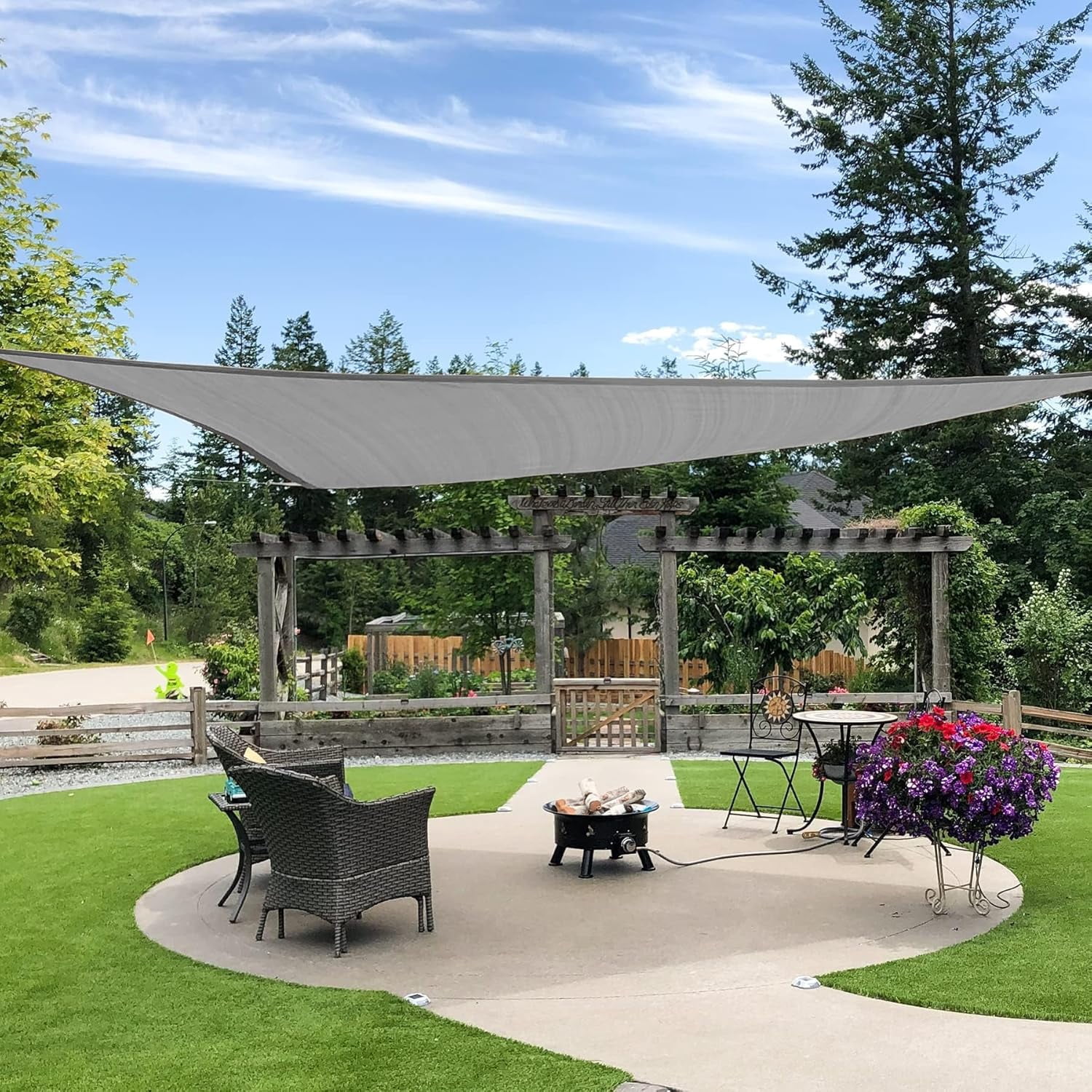 8'x8'x8' Sun Shade Sail Triangle Canopy Shade Cover for Patio Garden ...