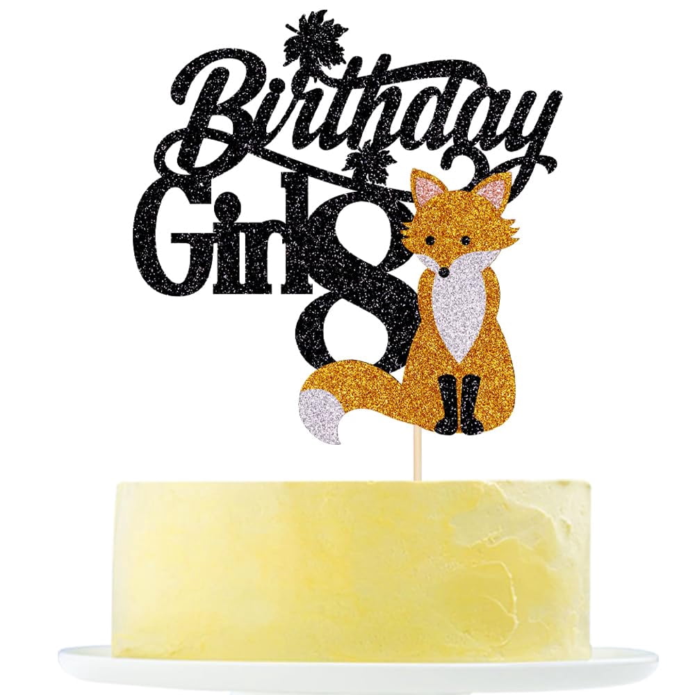 8-year-old fox Cake TWE5 Topper Fox Happy Birthday Cake Topper Animal ...