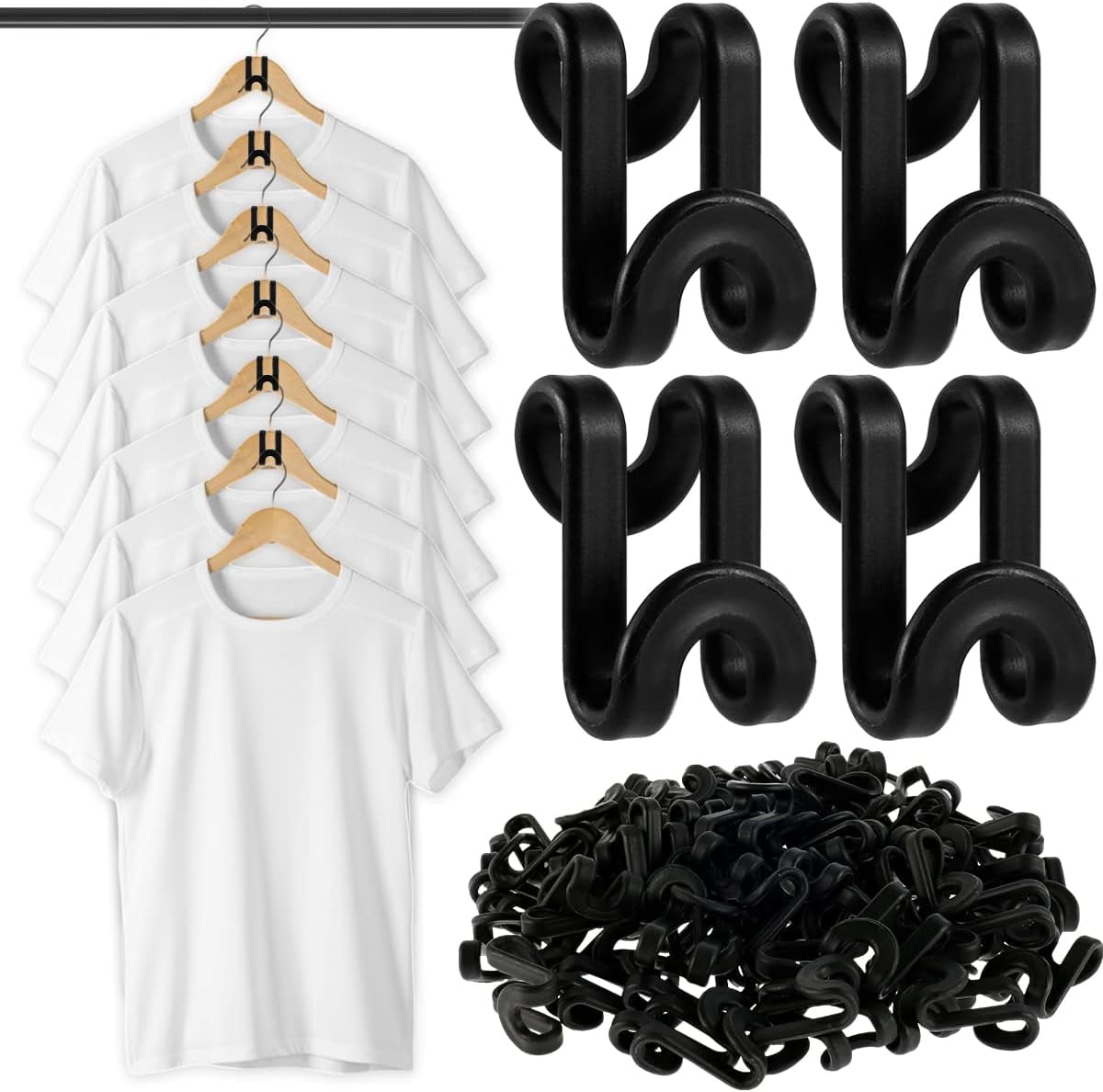 80/150Pcs Clothes Hanger Connector Hooks S Shaped Hanger Hooks ...