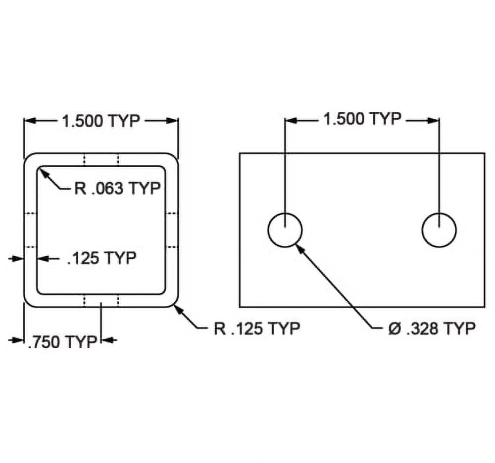 80/20 Inc., 9701, 1.5" x 1.5" RT Square Tube with Holes x 48" - Walmart.com