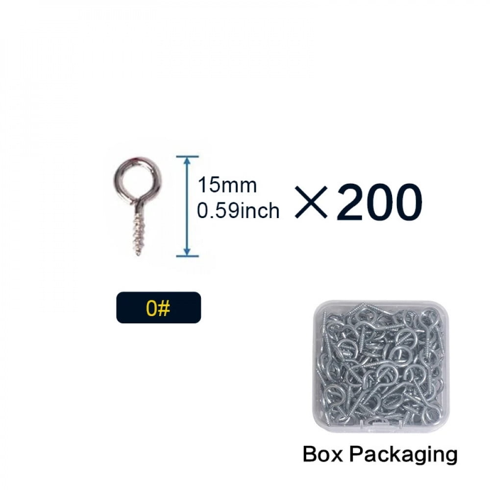 80-490 PCS Silver Eye Hooks Screw Metal 0.67 inches-1.1 inches Hook and ...