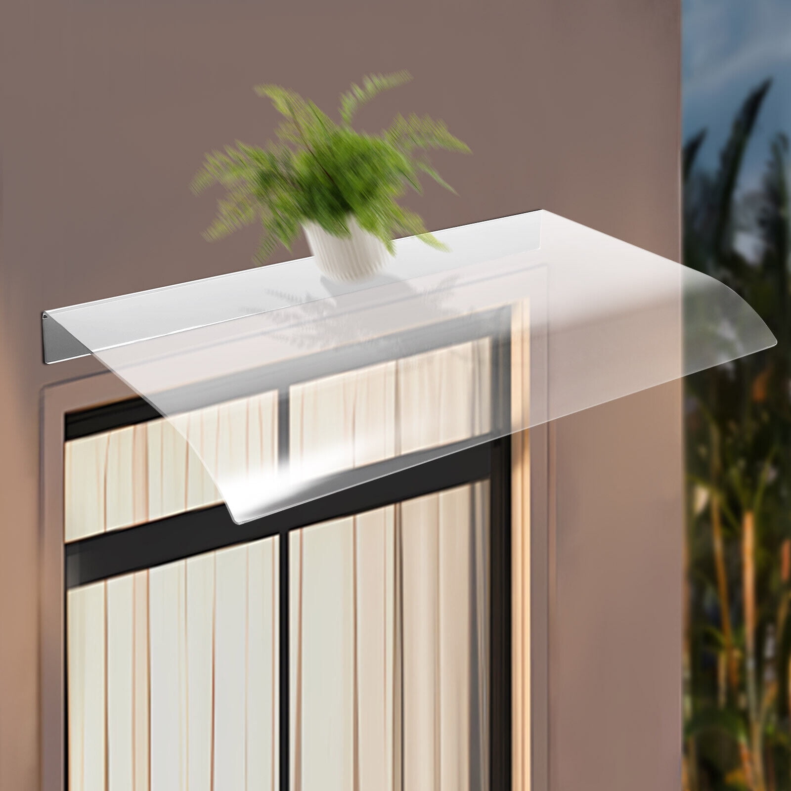 80*50cm Awning Canopy - Clear Rain Shelter - Window Awning Door Canopy ...
