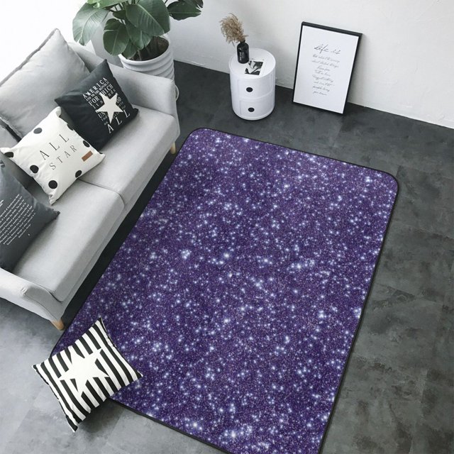 80*58in Soft Indoor Outdoor Rug Glitter abstract night sky Washable ...