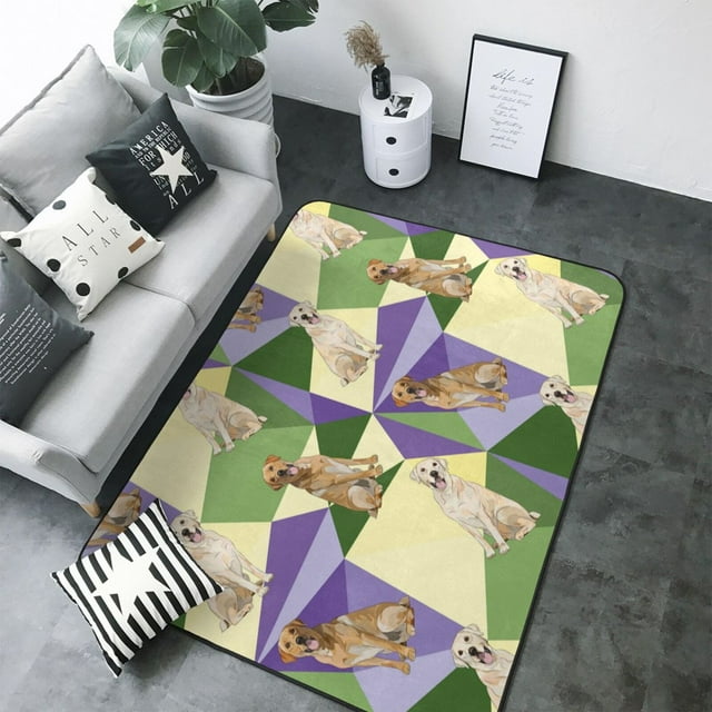 80*58in Soft Indoor Outdoor Rug Labrador Retriever Dog No.1015 Washable ...