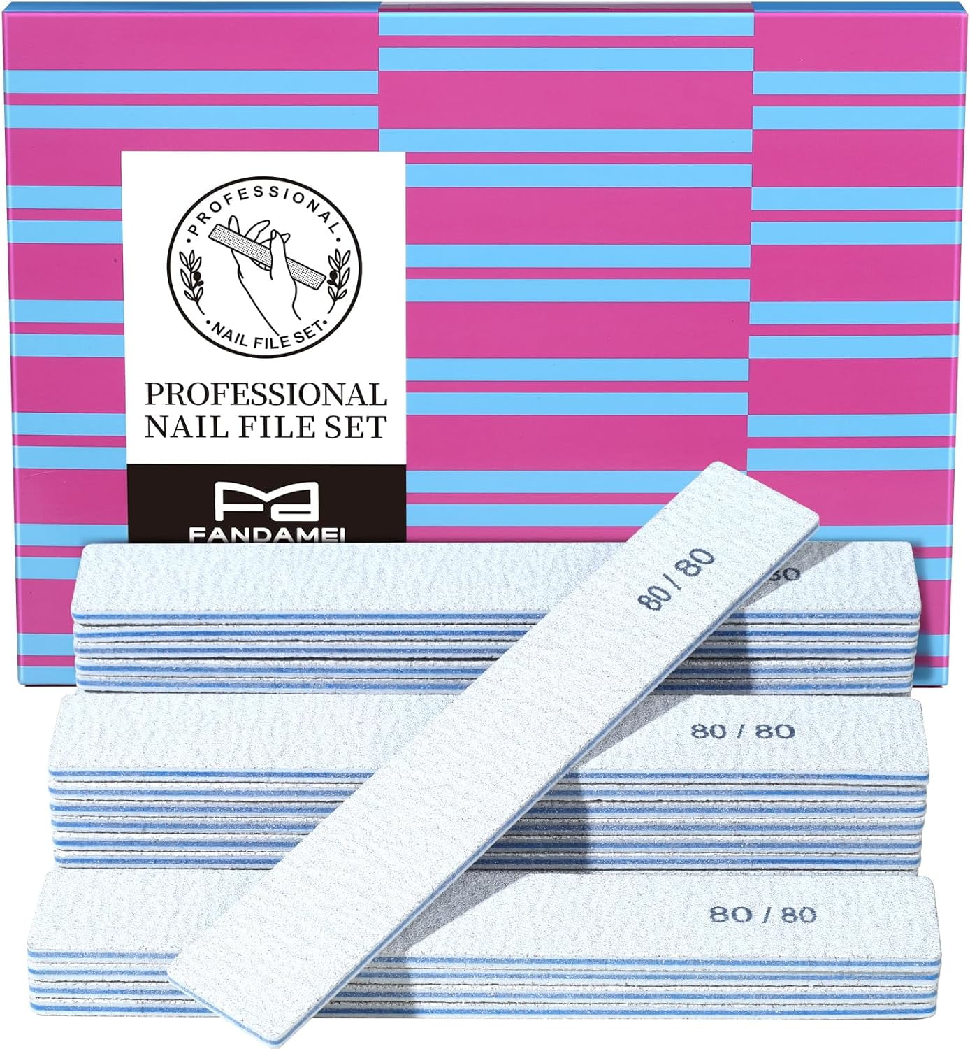 80/80 Grit Nail File, 24PCS Nail Files Kit, Double Sided Emery Boards ...