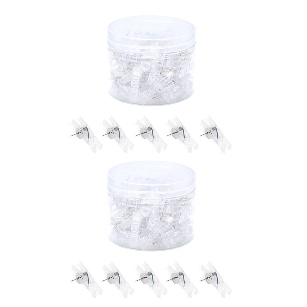 80/90PCS Clear Push Pin Clip for Cork Board, Decorative Pushpins Thumb ...