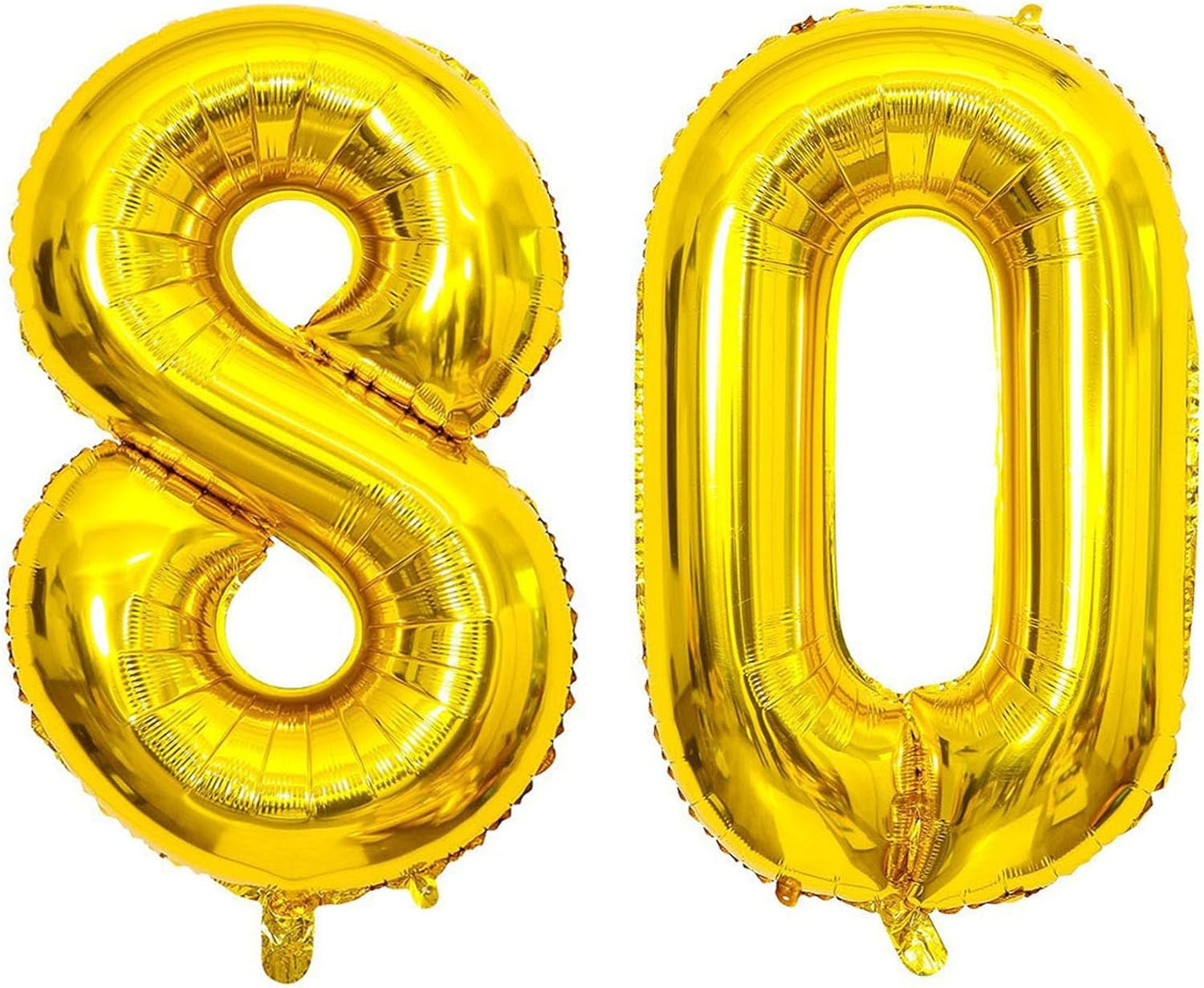 80 Balloon Numbers 40 Inch Gold Big Jumbo Number 80 Foil Mylar Balloons ...