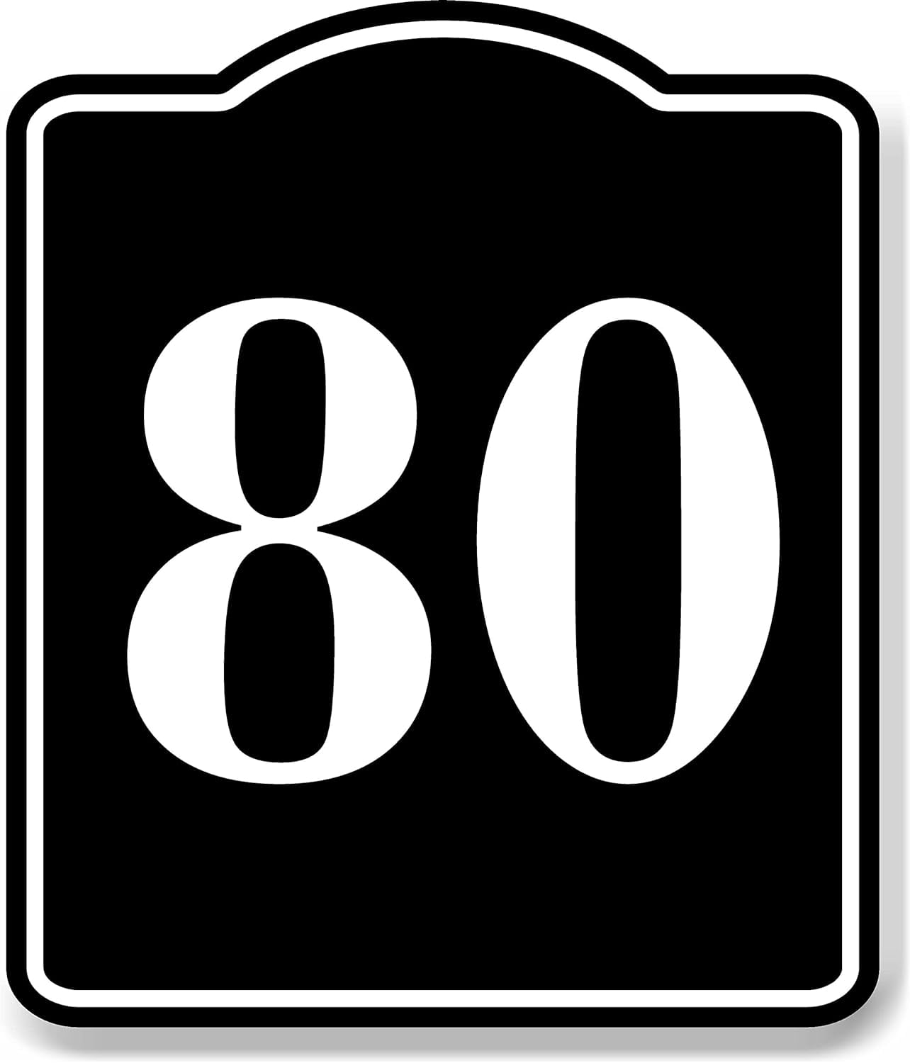 80 Bay Garage Door Plate Field Lane Gate Number BLACK Aluminum ...