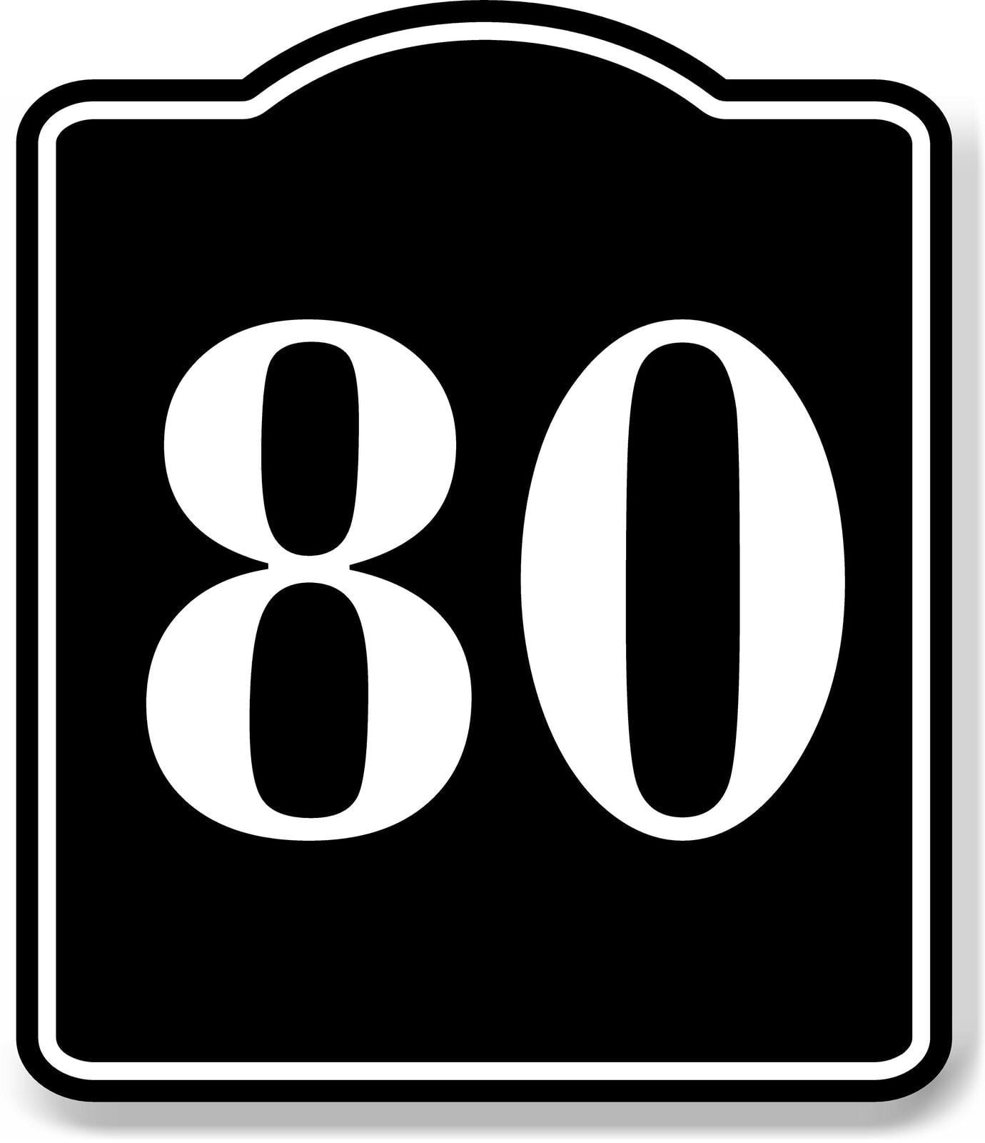 80 Bay Garage Door Plate Field Lane Gate Number BLACK Aluminum ...