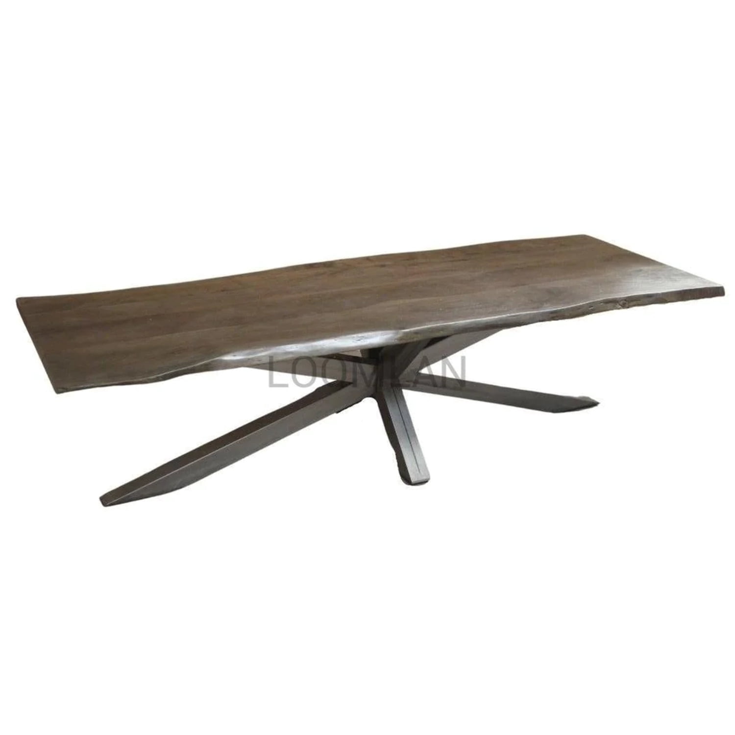 80 Black Live Edge Cross Leg Dining Table from Single Slab - Walmart.com