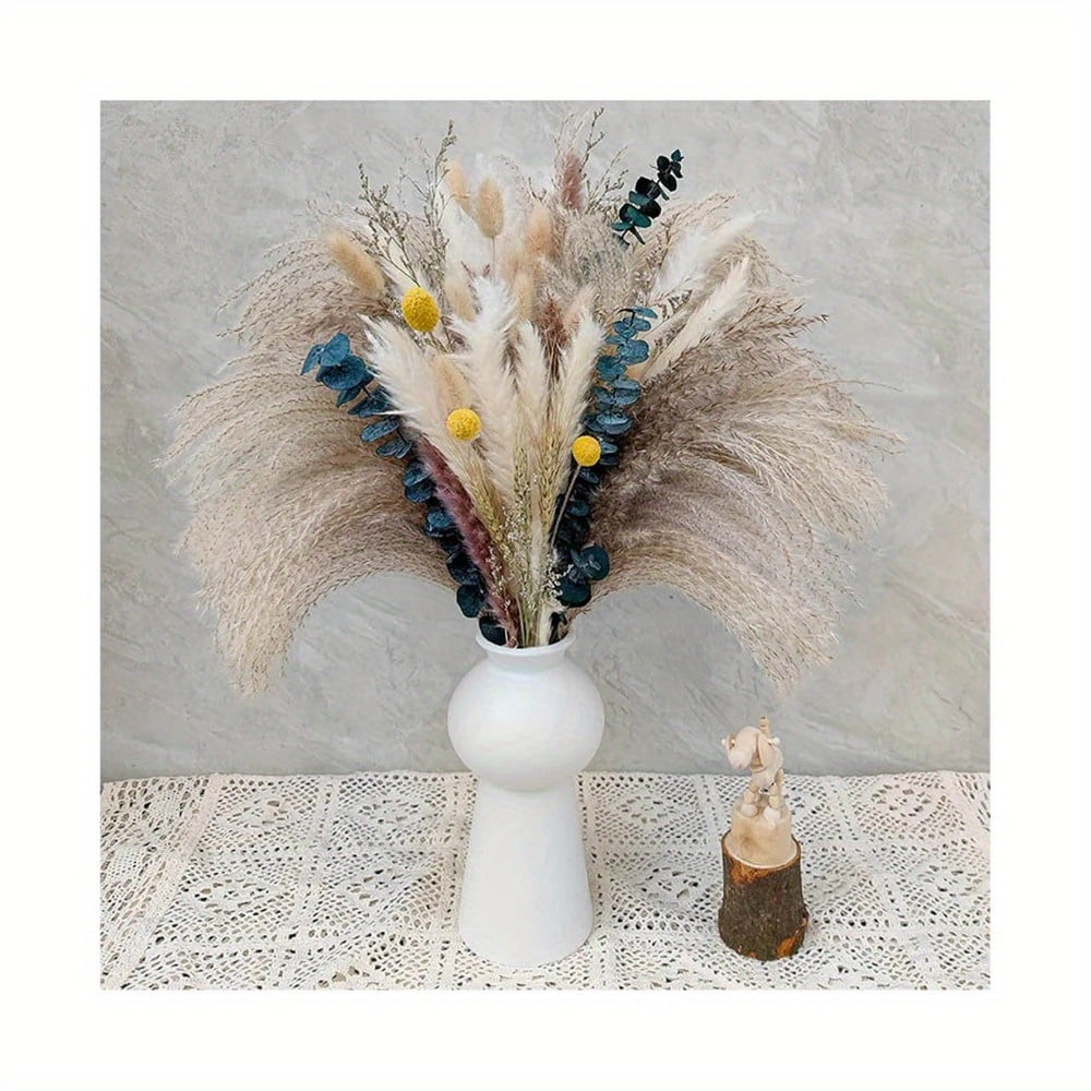 80 Branches Dried Pampas Grass Decor DIY Boho Natural Dried Flower ...