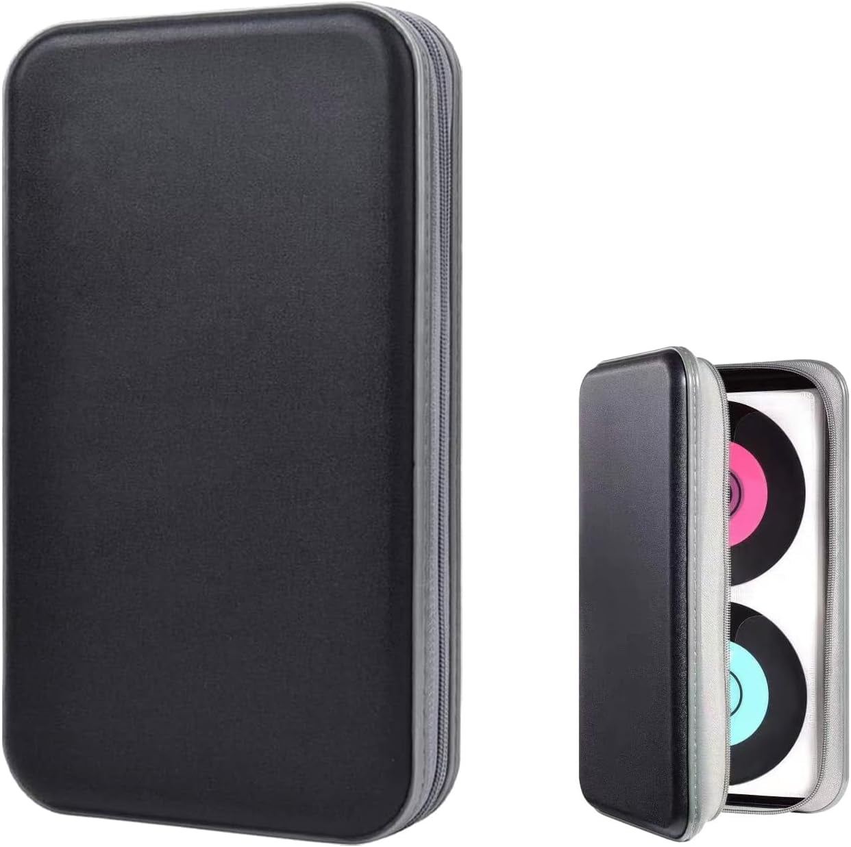 80 Capacity CD DVD Case Holder – Portable Zipper Disc Storage Wallet ...