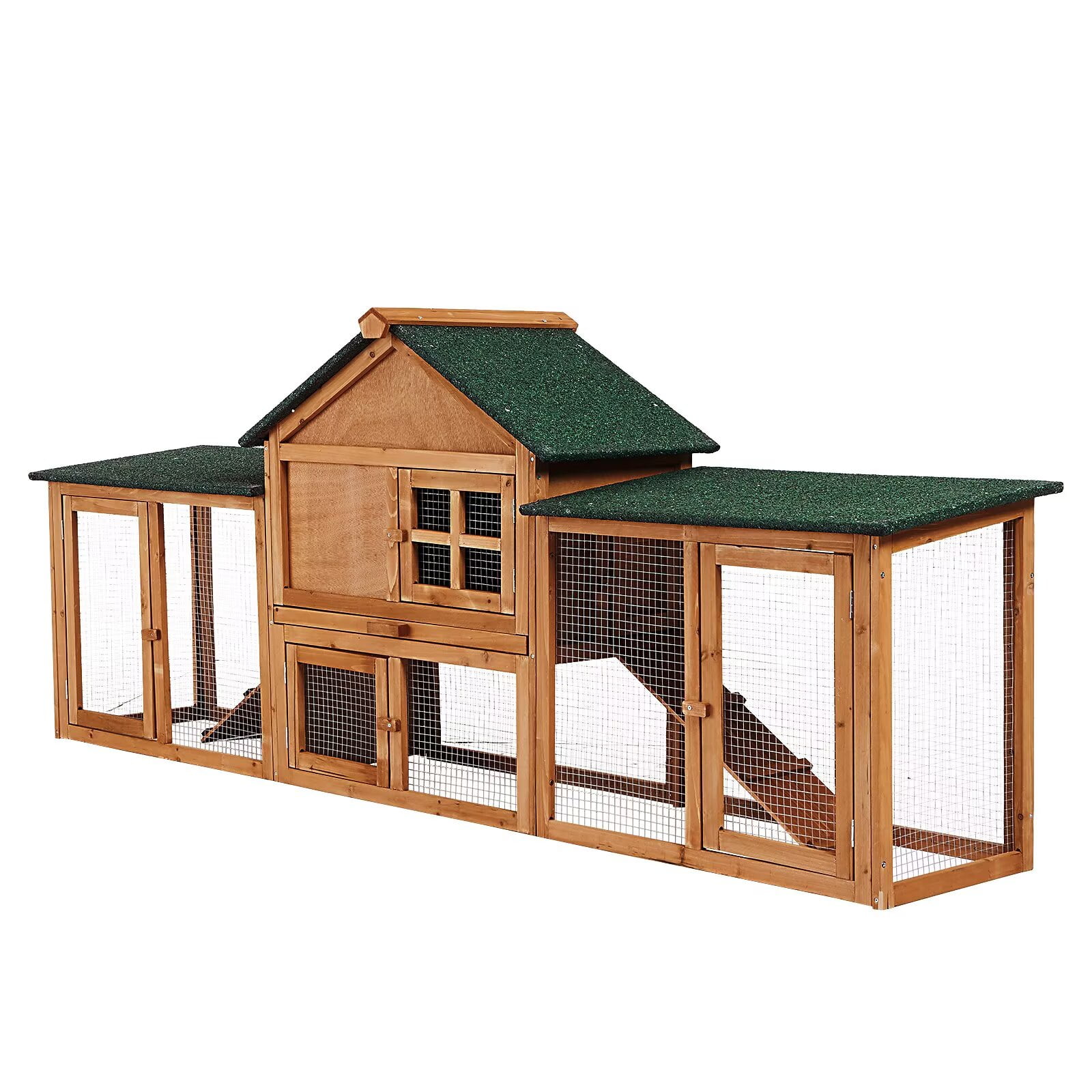 80" Chicken Coop with Run, Outdoor Chicken House, Large Rabbit Hutch ...
