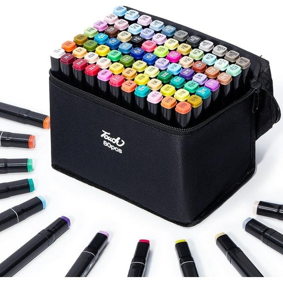80 Colors Alcohol Markers - Dual Tip Permanent Art Markers Set for ...