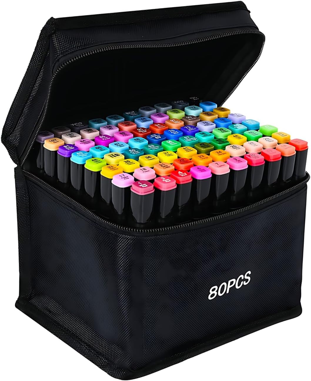 80 Colors Markers With Base, Permanent Tip Art Markers For Adults Anime ...
