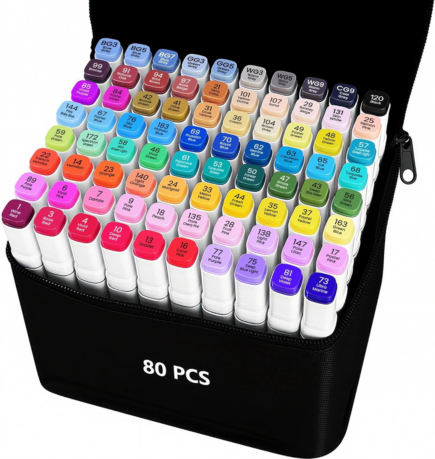 80 Colors Markers with Base Tip Drawing Markers for Adult and Comics ...