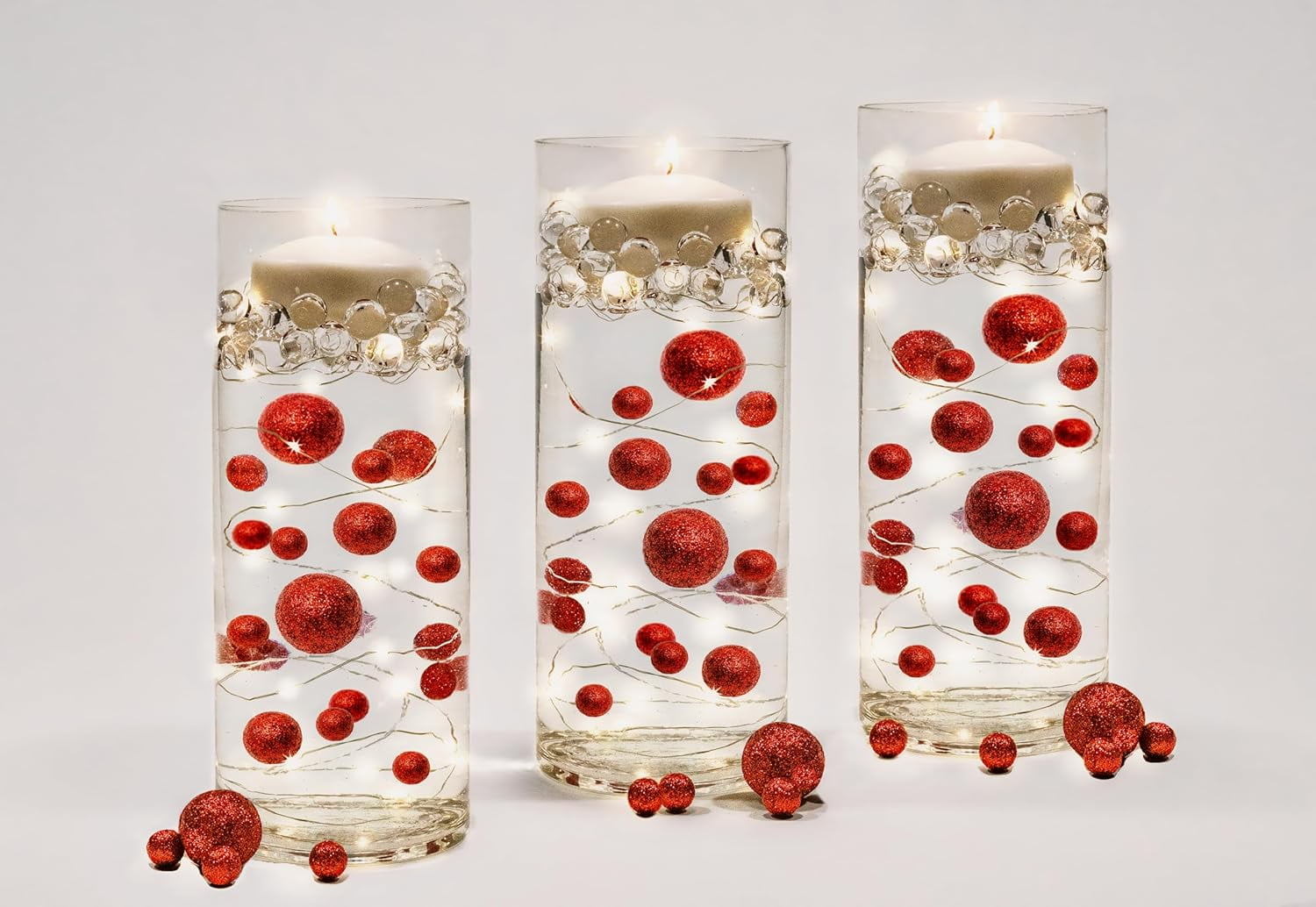 80 Floating Glitter Red Pearls - Including Water Gels & Kit for The ...