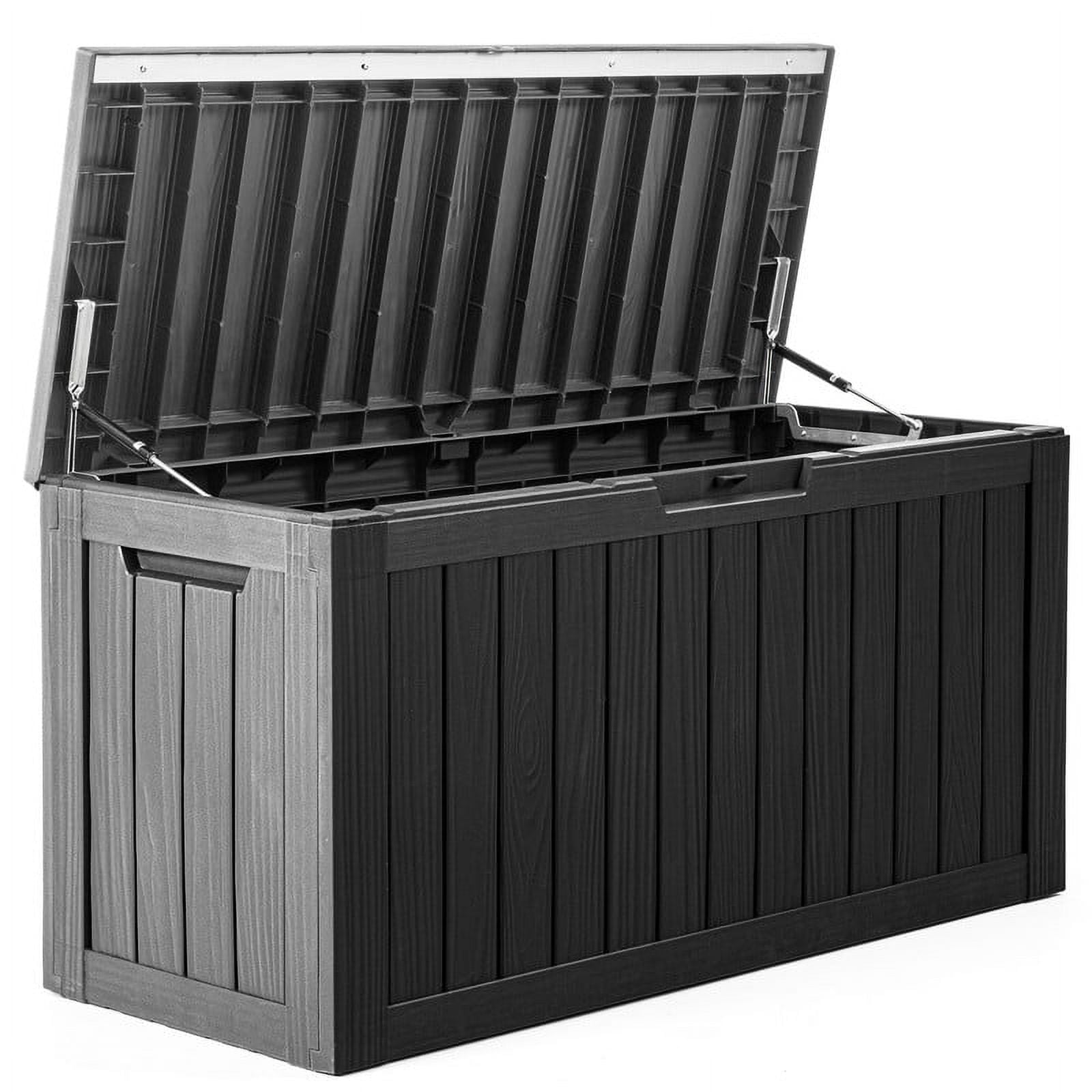 Large 80 Gallon Waterproof Plastic Outdoor Storage Deck Box with ...