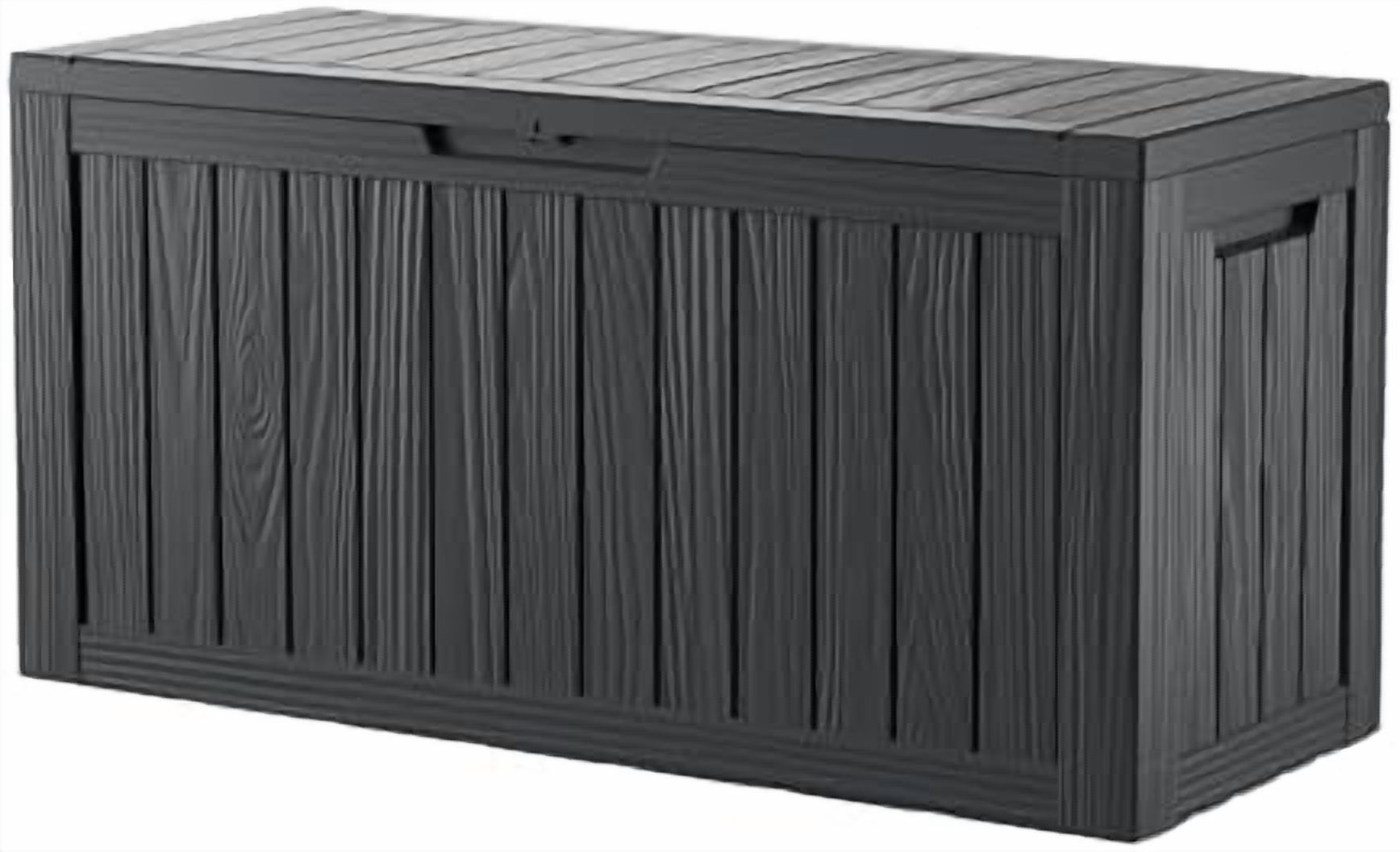 80 Gallon Lockable Outdoor Storage Box, Waterproof & UV-Resistant Resin ...