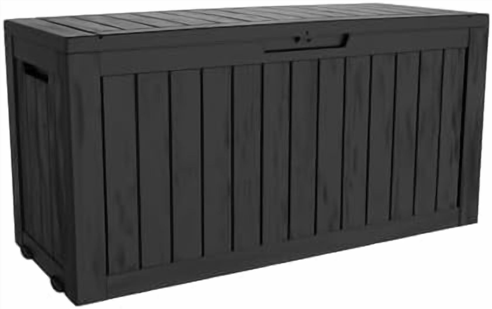 80 Gallon Lockable Outdoor Storage Box with Wheels, Waterproof & UV ...