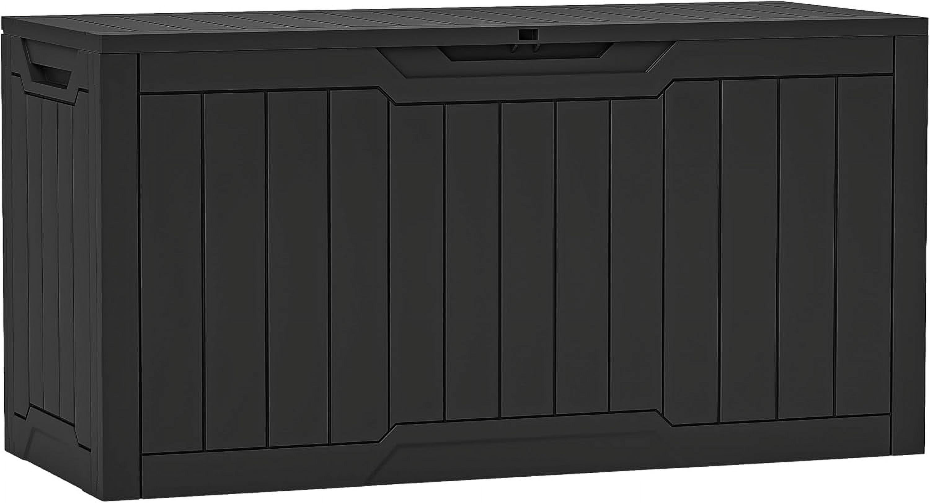 80 Gallon Resin Deck Box Black Waterproof Lockable Outdoor Storage for ...