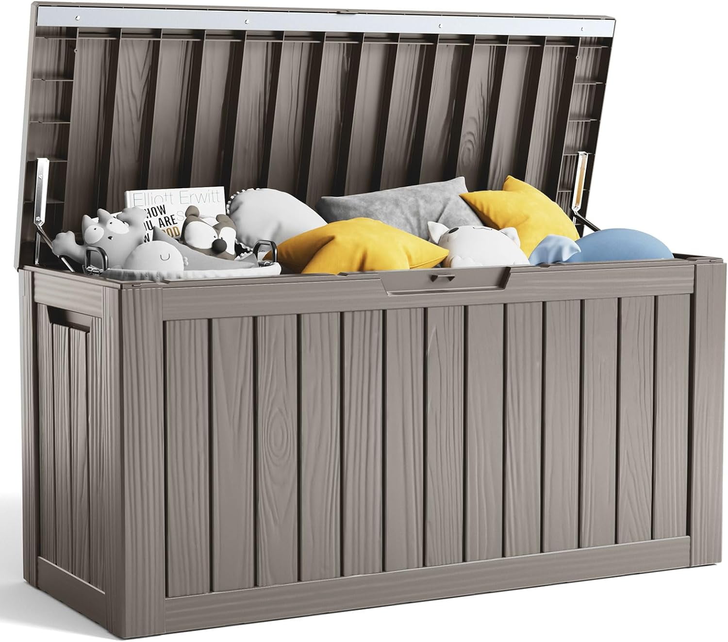 80 Gallon Resin Deck Box, Lockable Patio Storage Box for Furniture ...